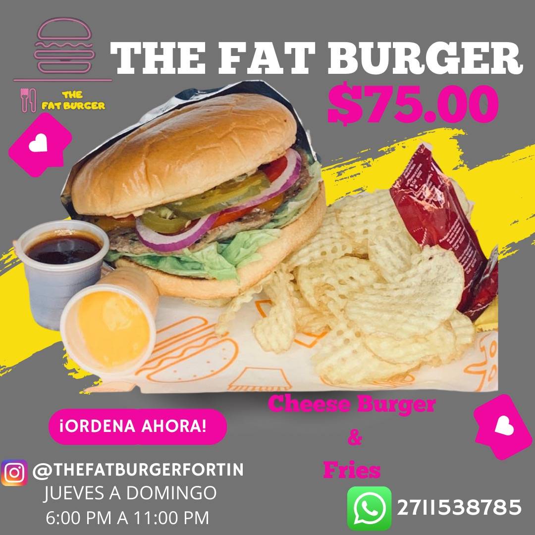 Menu at The fat burger restaurant, Fortín de las Flores