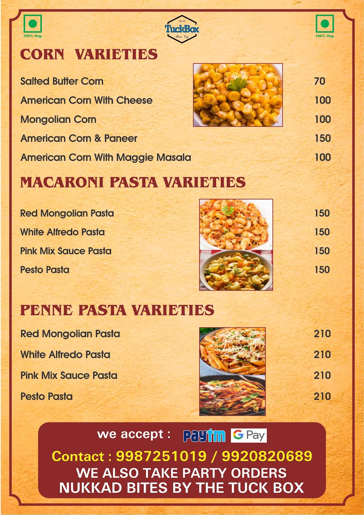 Menu at The tuck box, Mumbai, 11