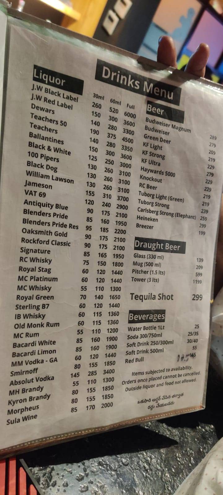 Menu at Thug Life Bar & Restaurant, Sangareddy