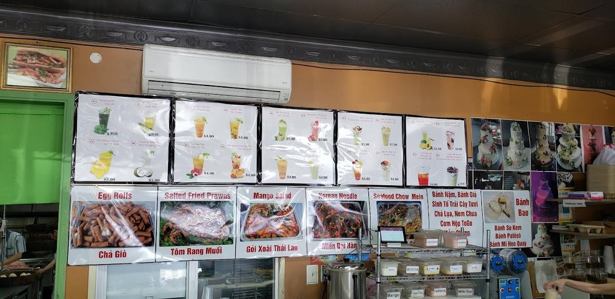 Menu at Tony's Bakery, Seattle