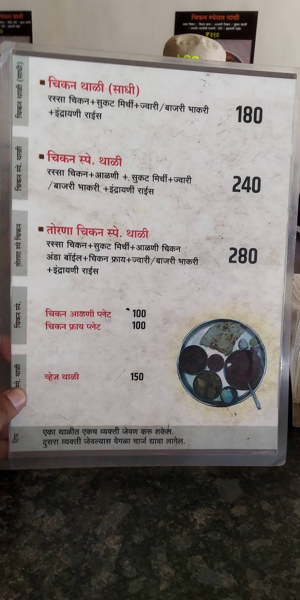 Menu at No, Perne, Wagholi - Rahu Rd