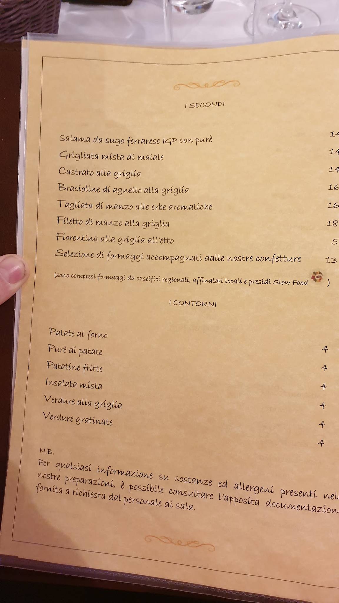 Menu da Trattoria da Noemi ristorante, Ferrara, Via Ragno