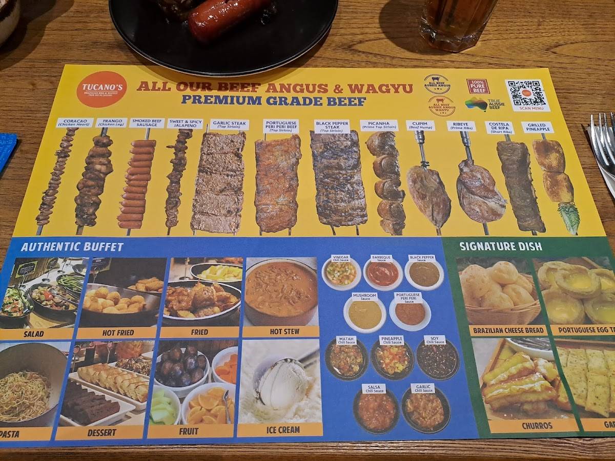 Menu at Tucano’s Brazilian BBQ (Pavilion Retail Arcade), Jakarta ...