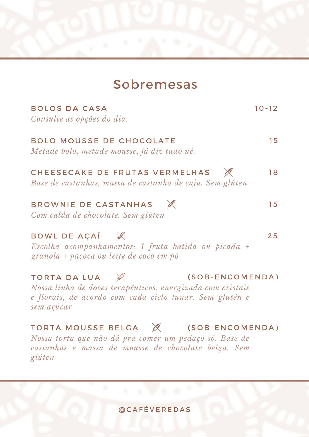 Menu em VEREDAS - Cozinha Vegana restaurante, São Paulo