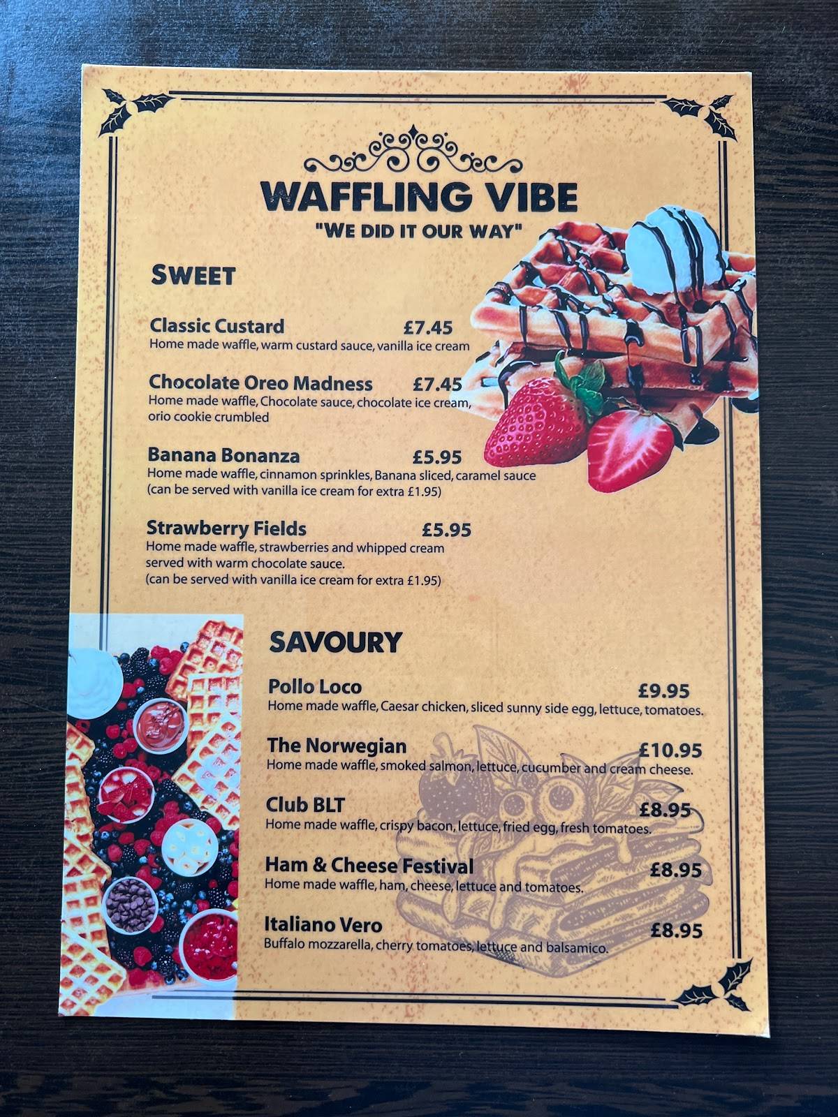 Menu at Vibe Cafe, Barnet, 6