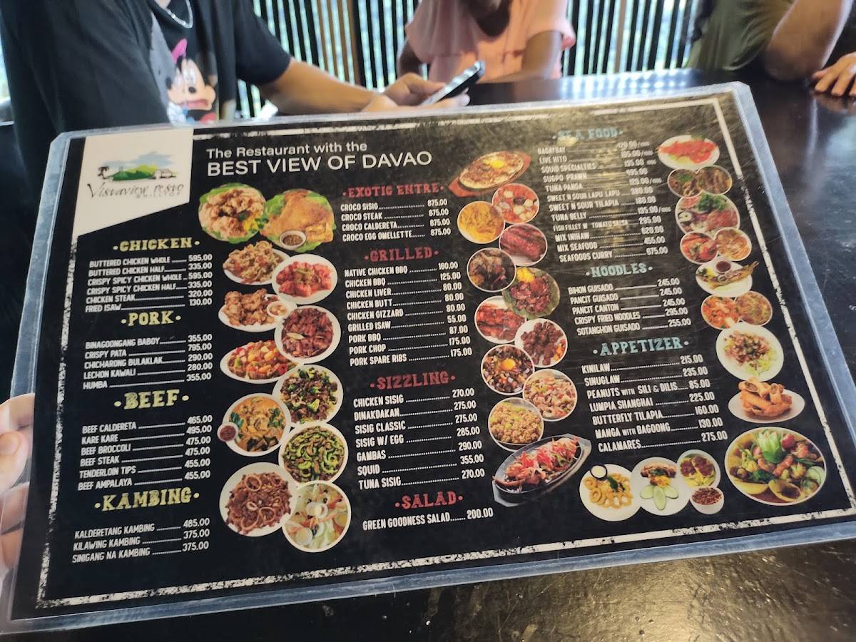 Menu at Vista View Resto restaurant, Davao City, 3HV9+8FP