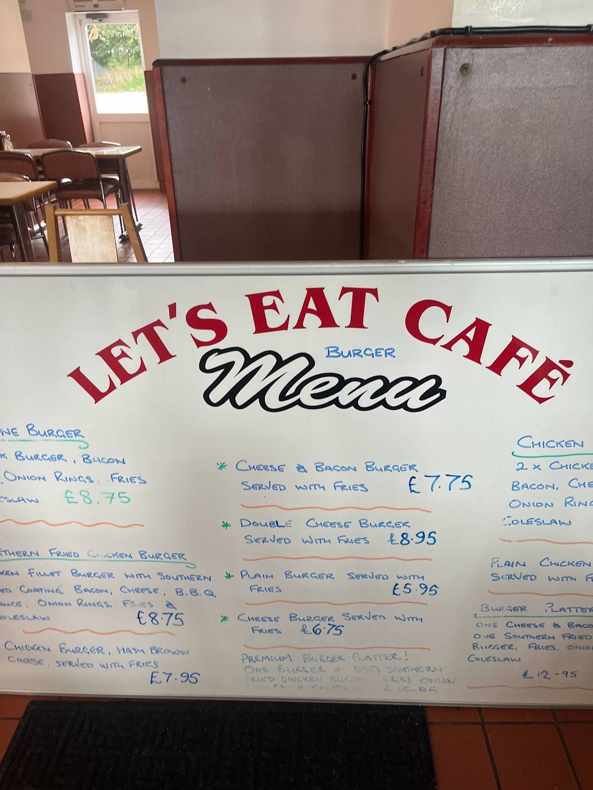 Menu at Lets Eat Cafe, Warrington