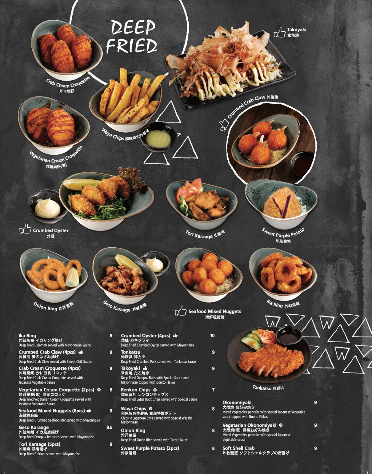Menu at Waya Japanese restaurant, Glen Waverley