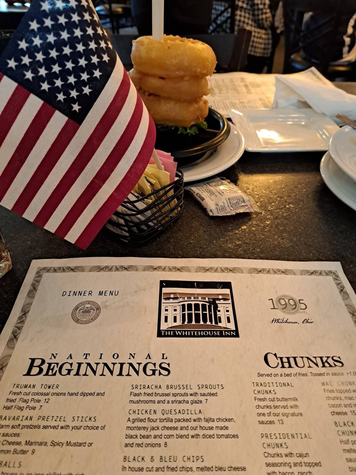Menu at The Whitehouse Inn steakhouse, Whitehouse