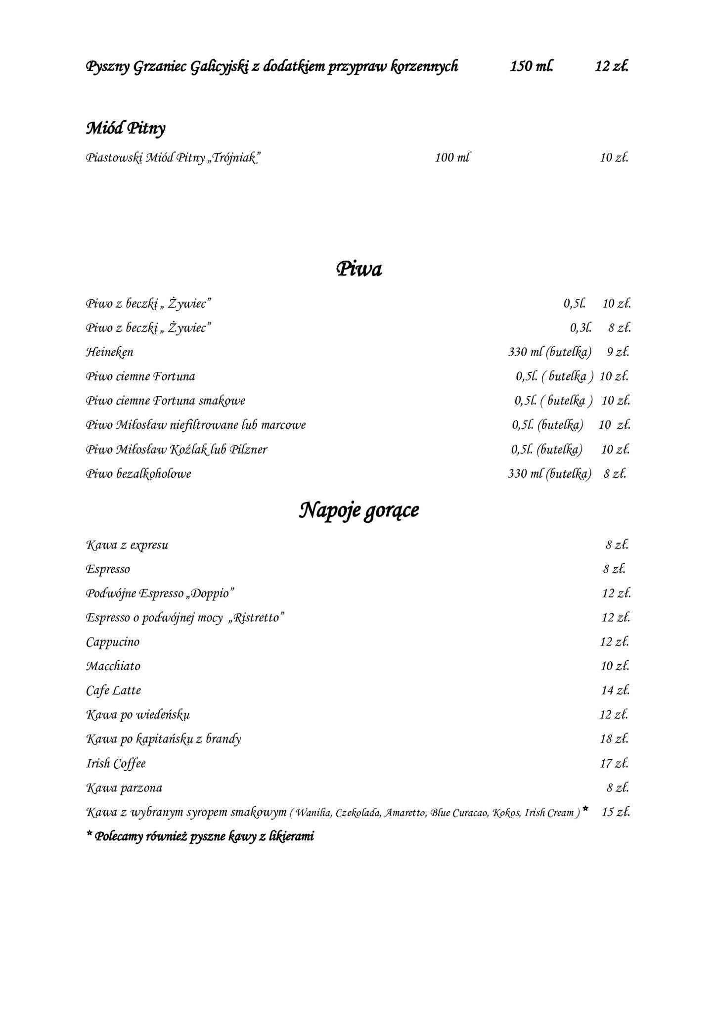 Menu at Willa "Nestor" Restauracja i Noclegi restaurant, Kórnik