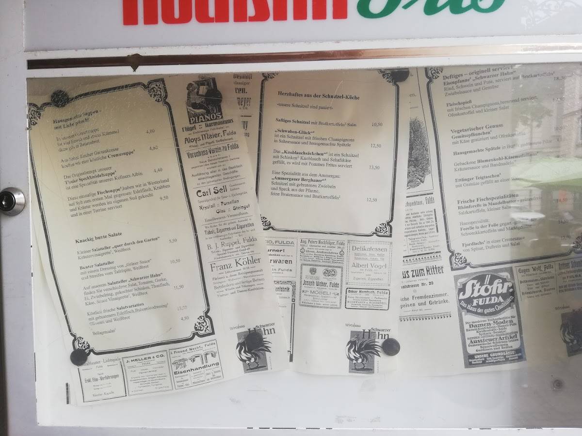 Speisekarte von Wirtshaus Schwarzer Hahn restaurant, Fulda