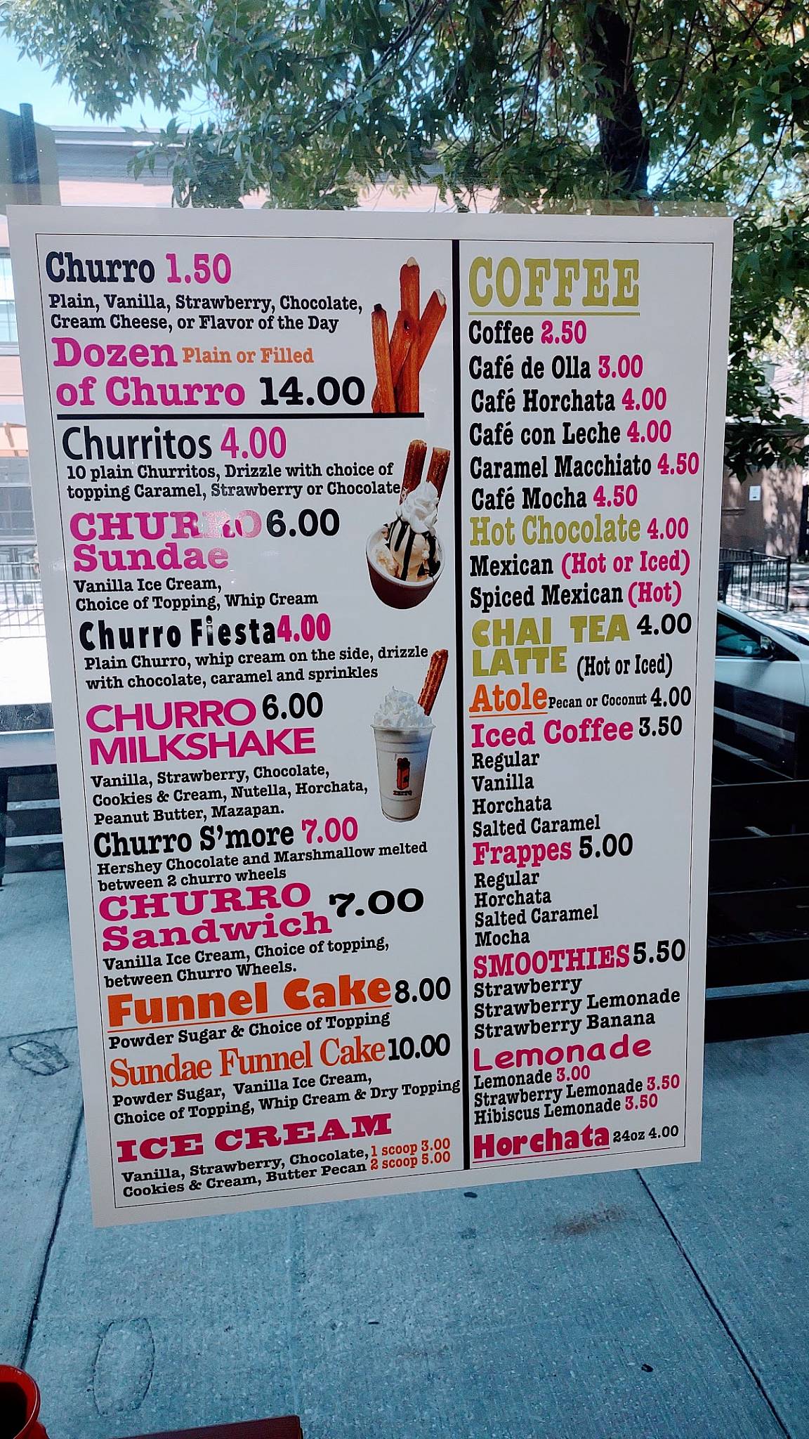Menu at Xurro Churro Factory desserts, Chicago, N Lincoln Ave