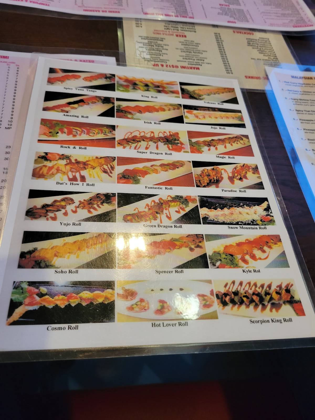 Menu at Yujo Sushi & Asian Cuisine restaurant, Dracut