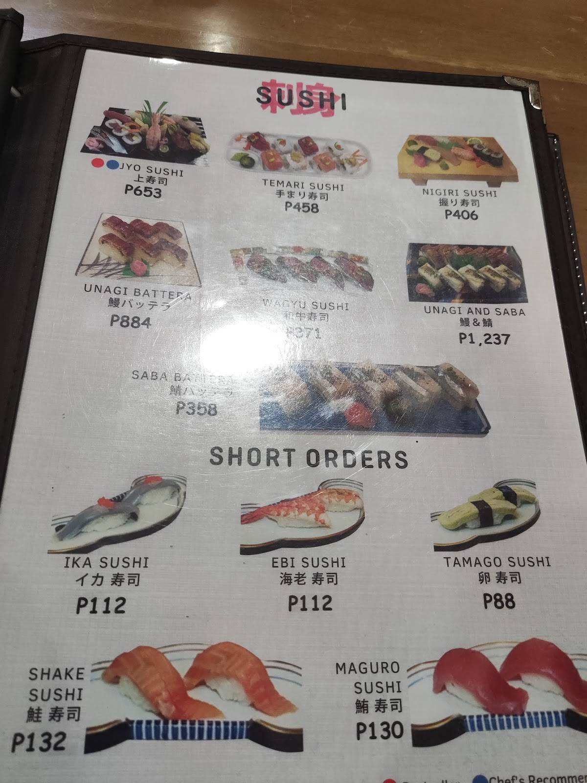 Menu at Yutaka Izakaya restaurant, Quezon City, UNIT X