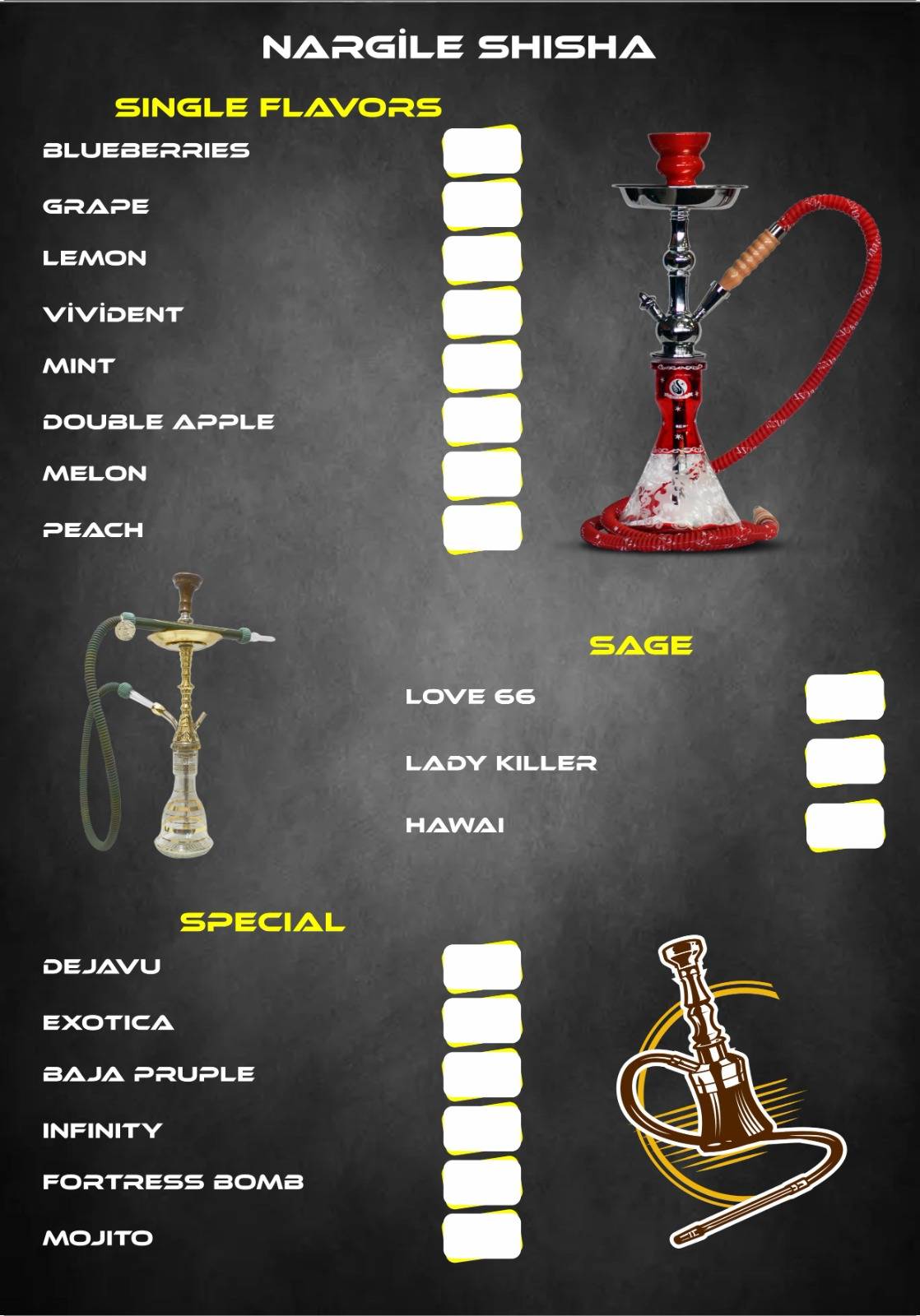Menu at Fortress cafe & Restaurant & Shisha, Antalya