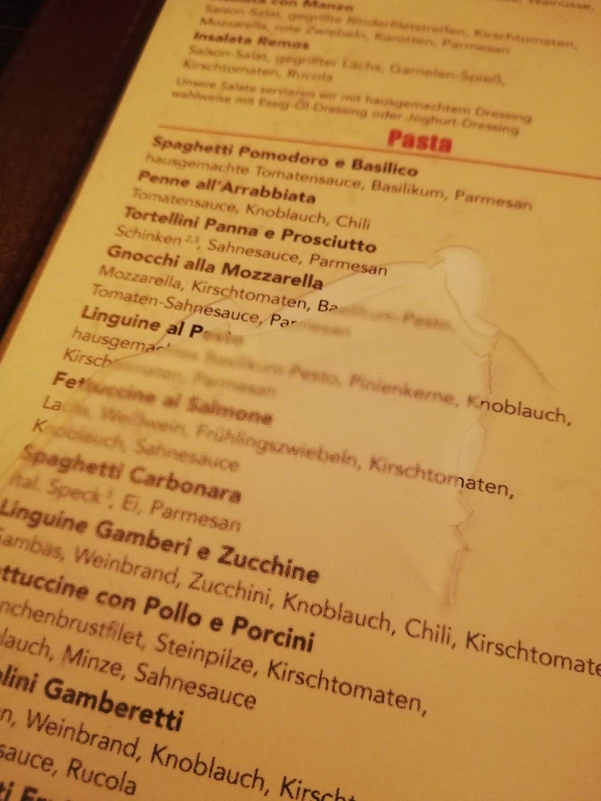 Speisekarte von remos Westerwald restaurant, Oberhonnefeld-Gierend ...