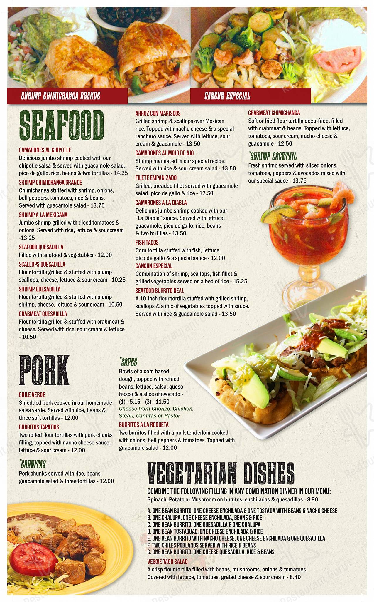 Menu at Señor Tequila restaurant, Charleston, Ashley River Rd Ste A
