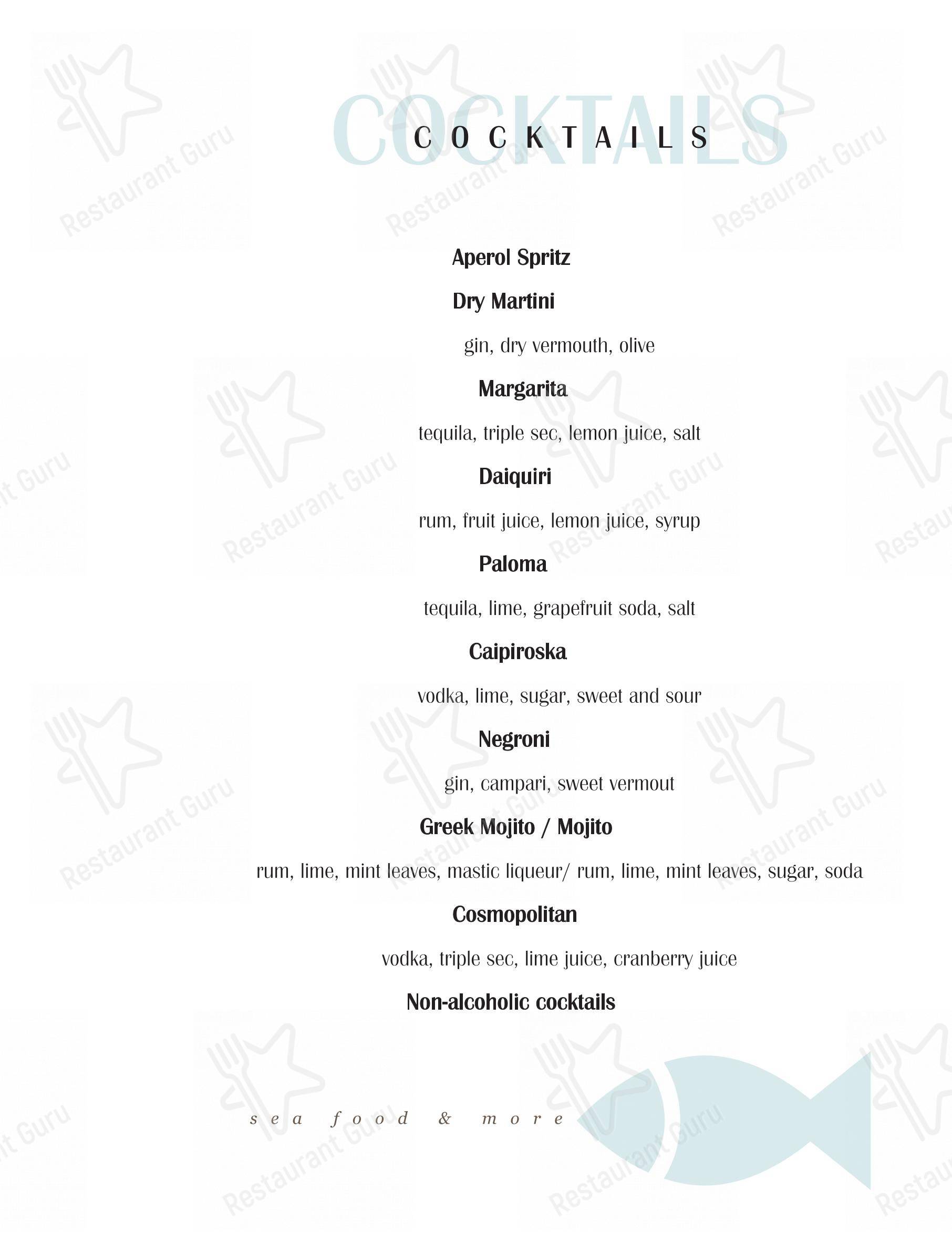 Menu at Volcano Blue Restaurant, Thera