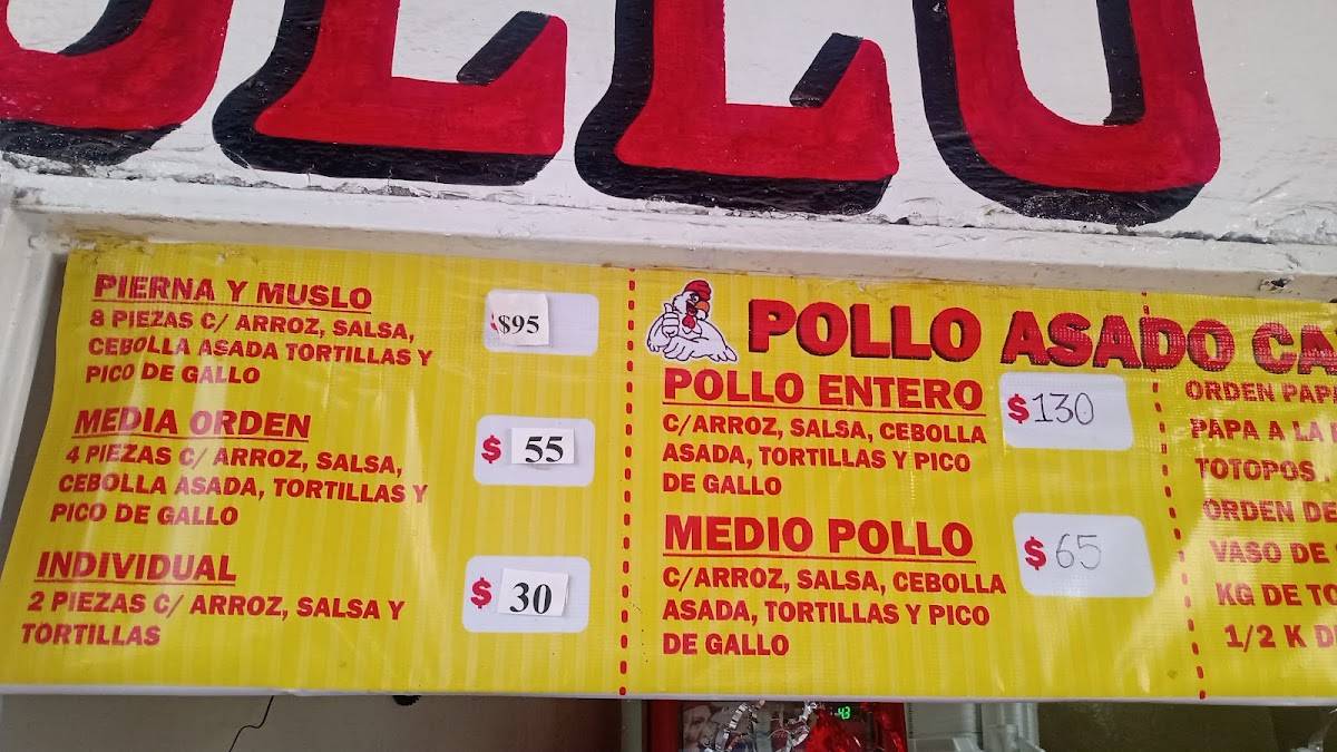 Menu at pollo asado "campos", Torreón