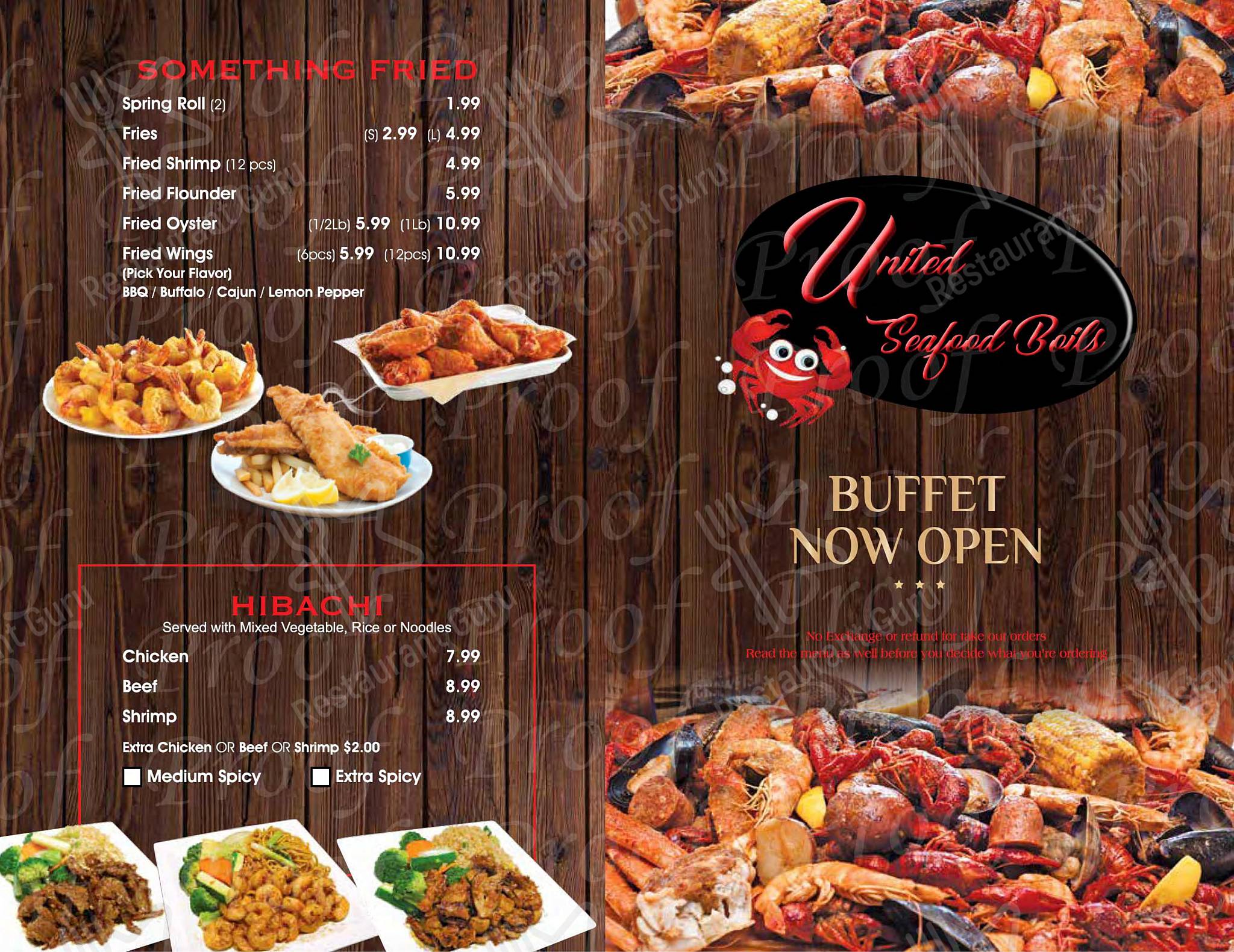 Menu at Seafood Palace Buffet restaurant, Annapolis