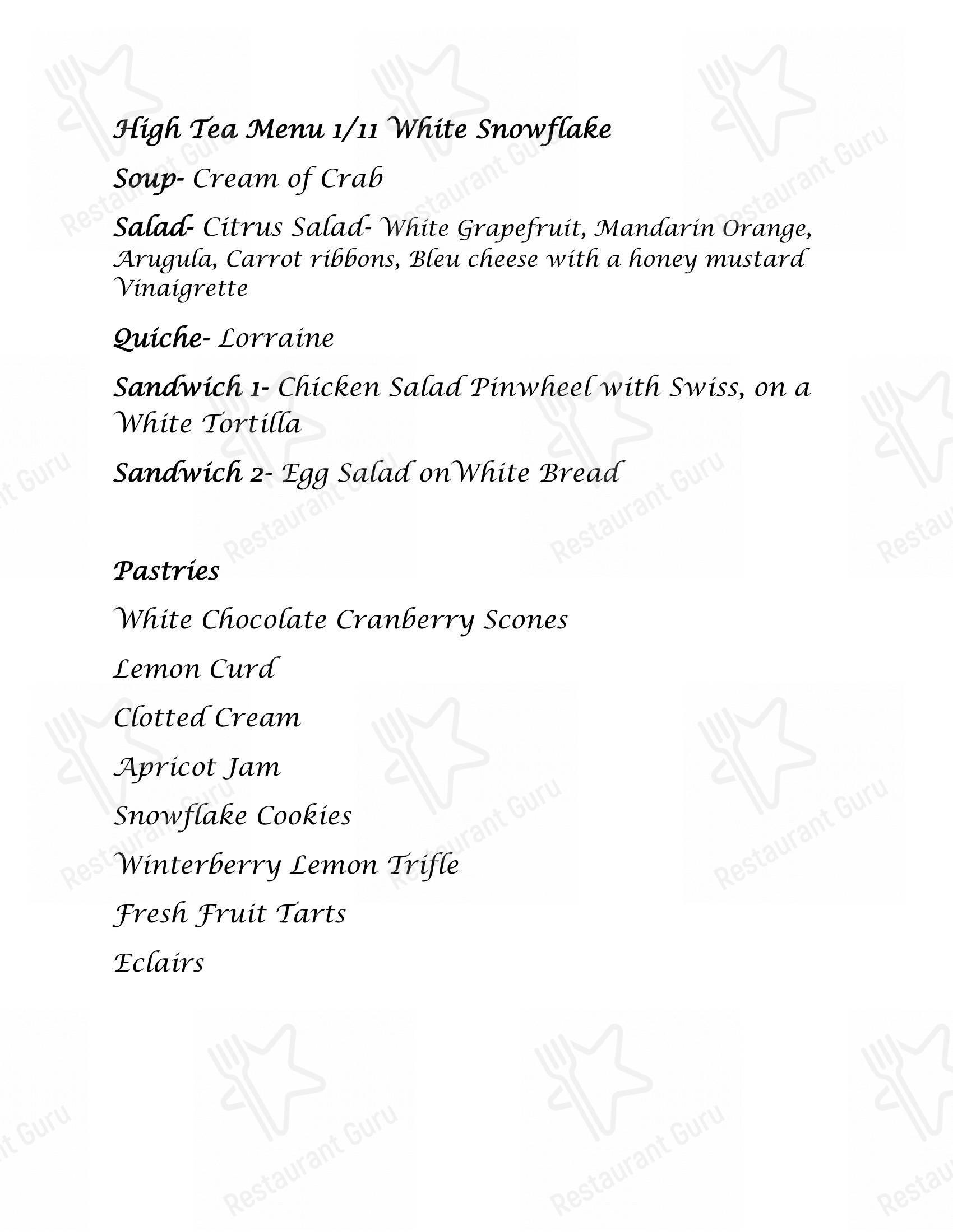 Menu at Infusions Bake Shop restaurant, Mount Joy