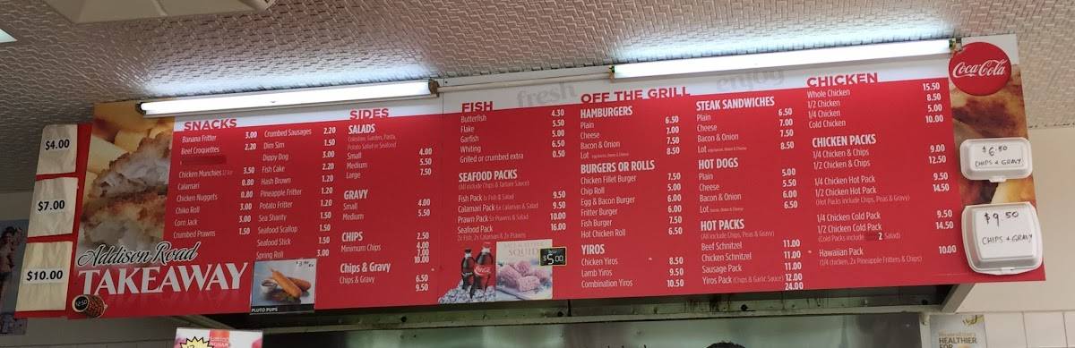 Menu at Addison Road Takeaway fast food, Pennington