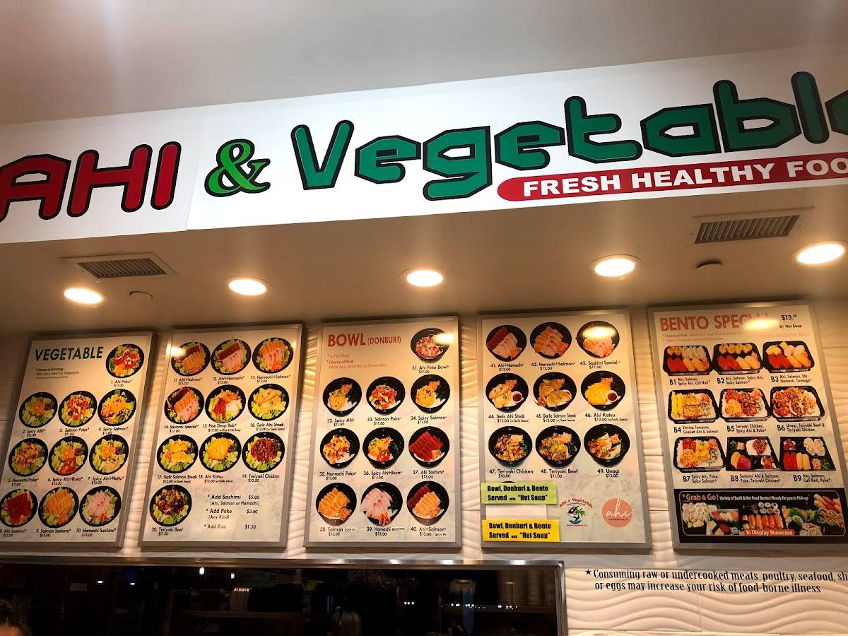 Menu at Ahi and Vegetable - Ala Moana restaurant, Honolulu, Ala Moana ...