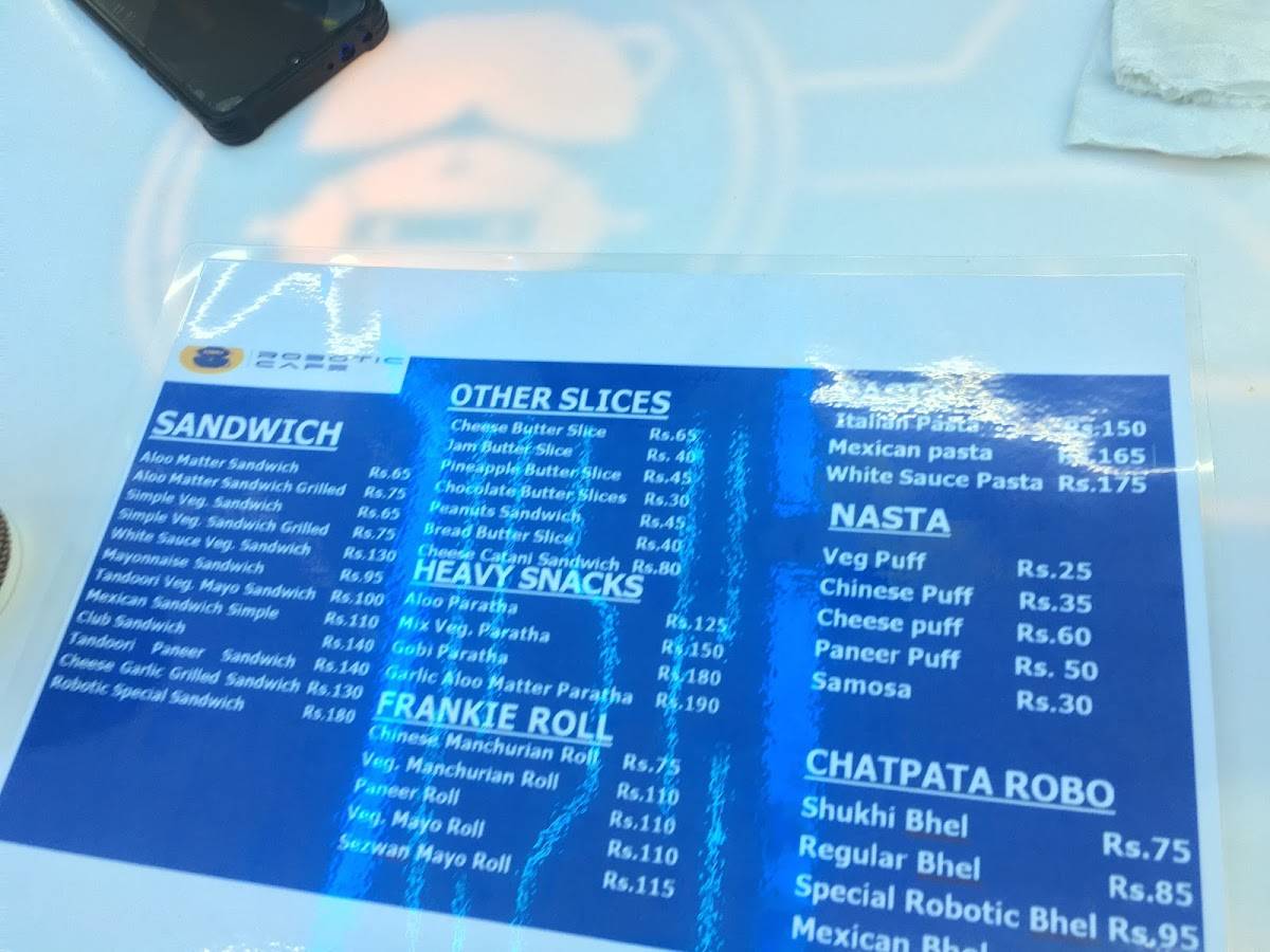 Menu at Robo Cafe, Ahmedabad