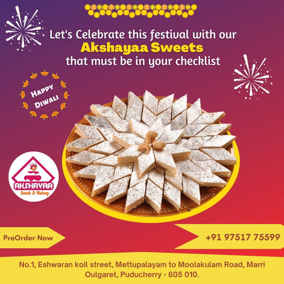 Menu at Akshayaa Sweets & Bakery in Pondicherry / Best cake shop ...