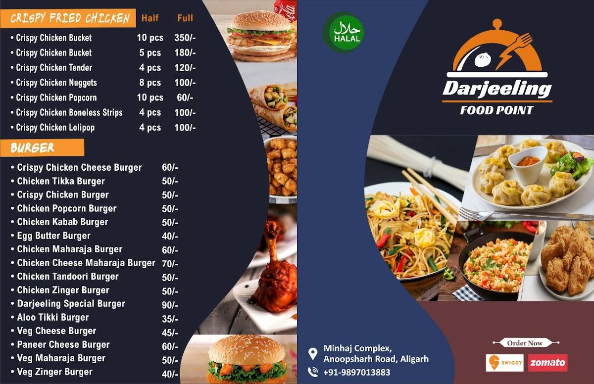 Menu at Darjeeling Food Point, Aligarh, Near firdaus complex Minhaj complex