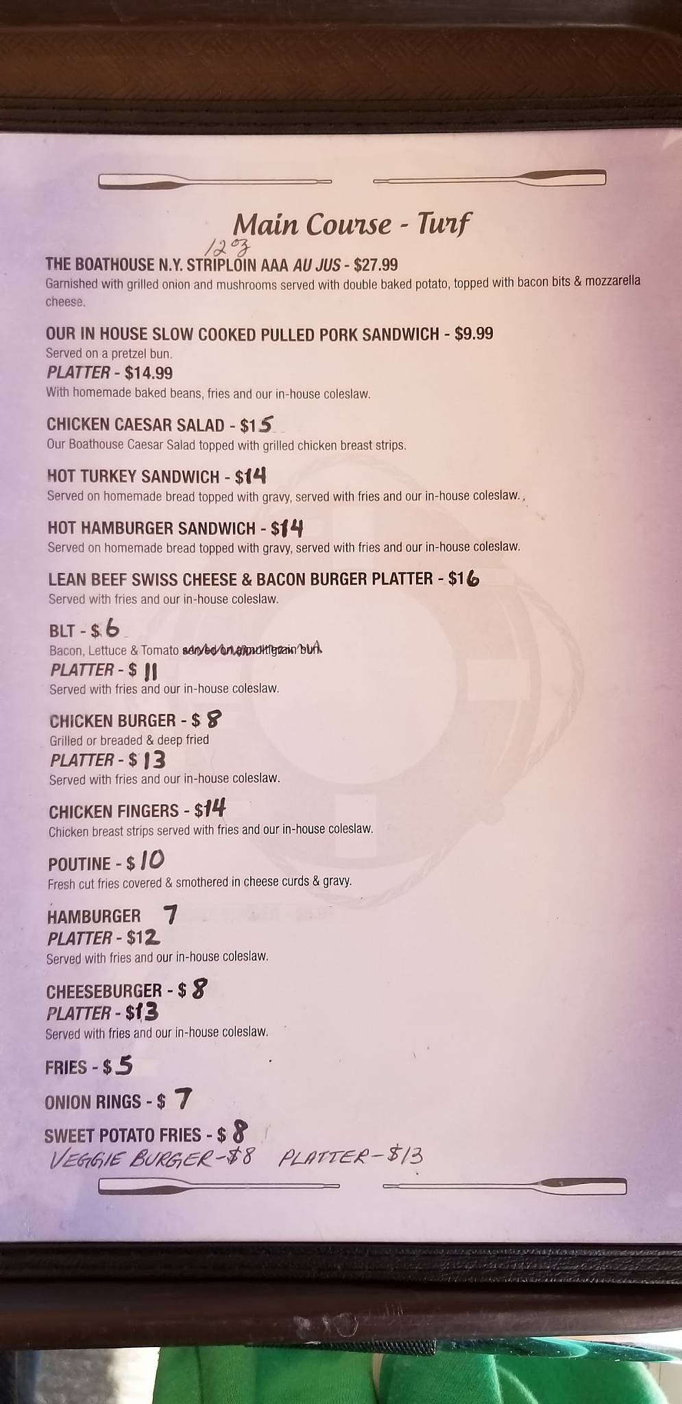 Menu at Alma Boathouse Restaurant, Alma