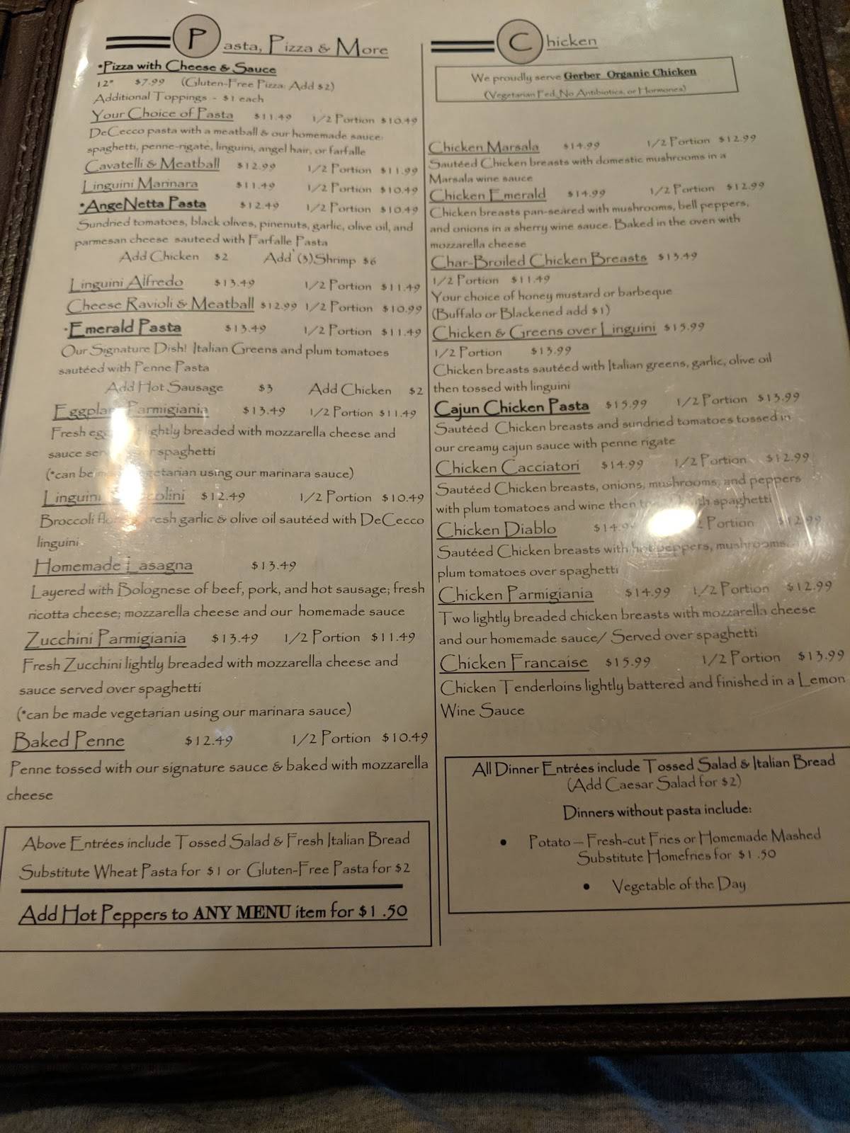 Menu at AngeNettas Cafe Restaurant, Canfield