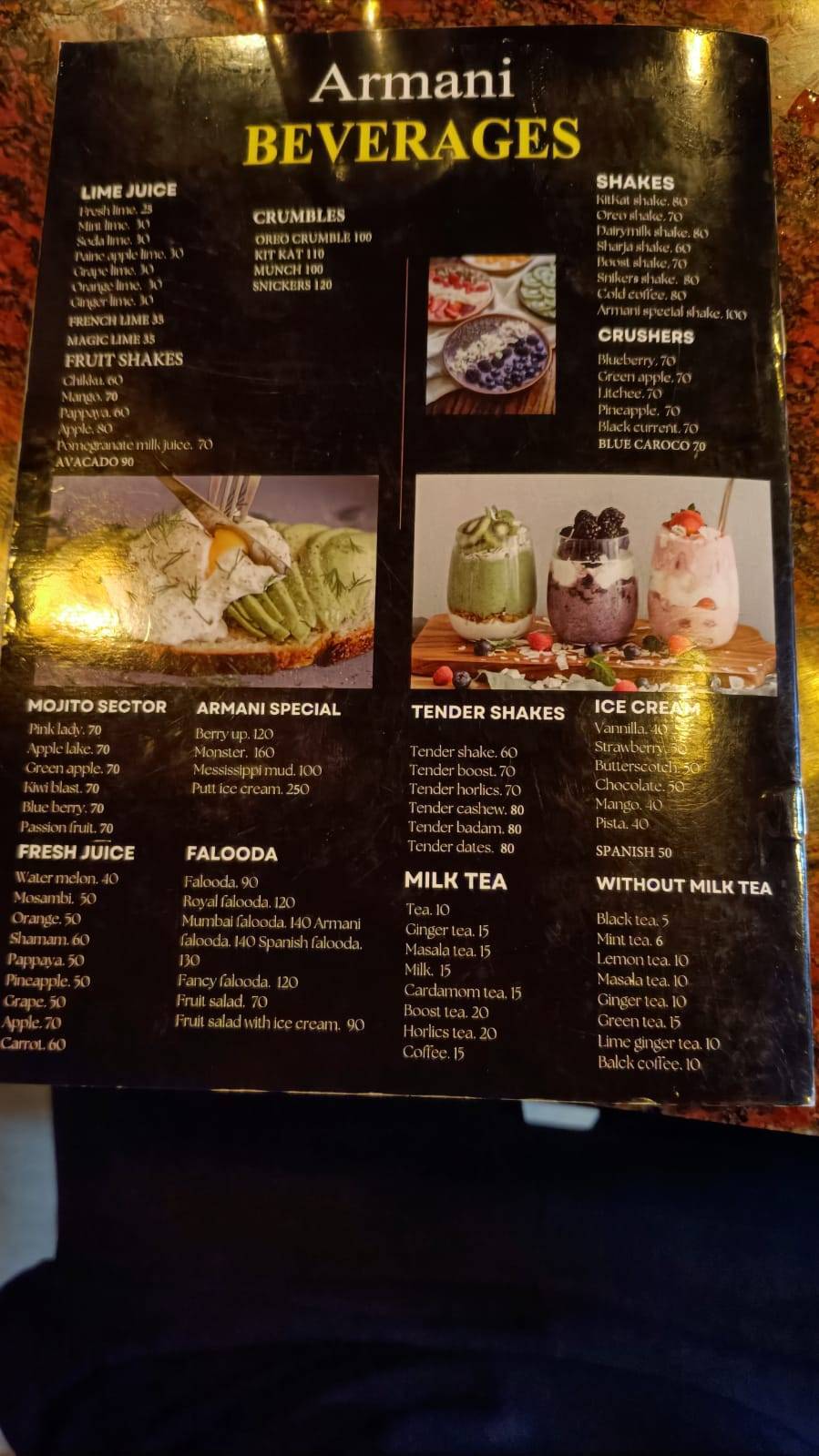 Menu at Armani Family Restaurant, Palode