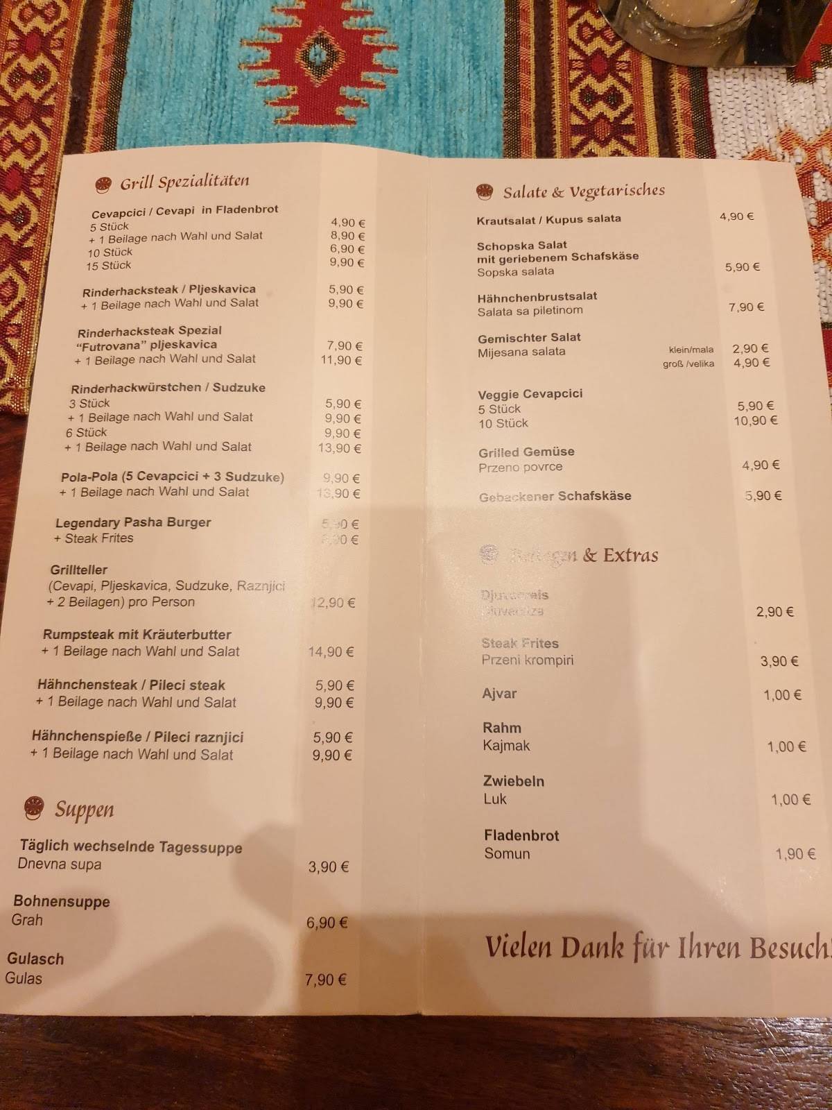 Speisekarte von Avlija - Balkan Grill BBQ, Frankfurt am Main