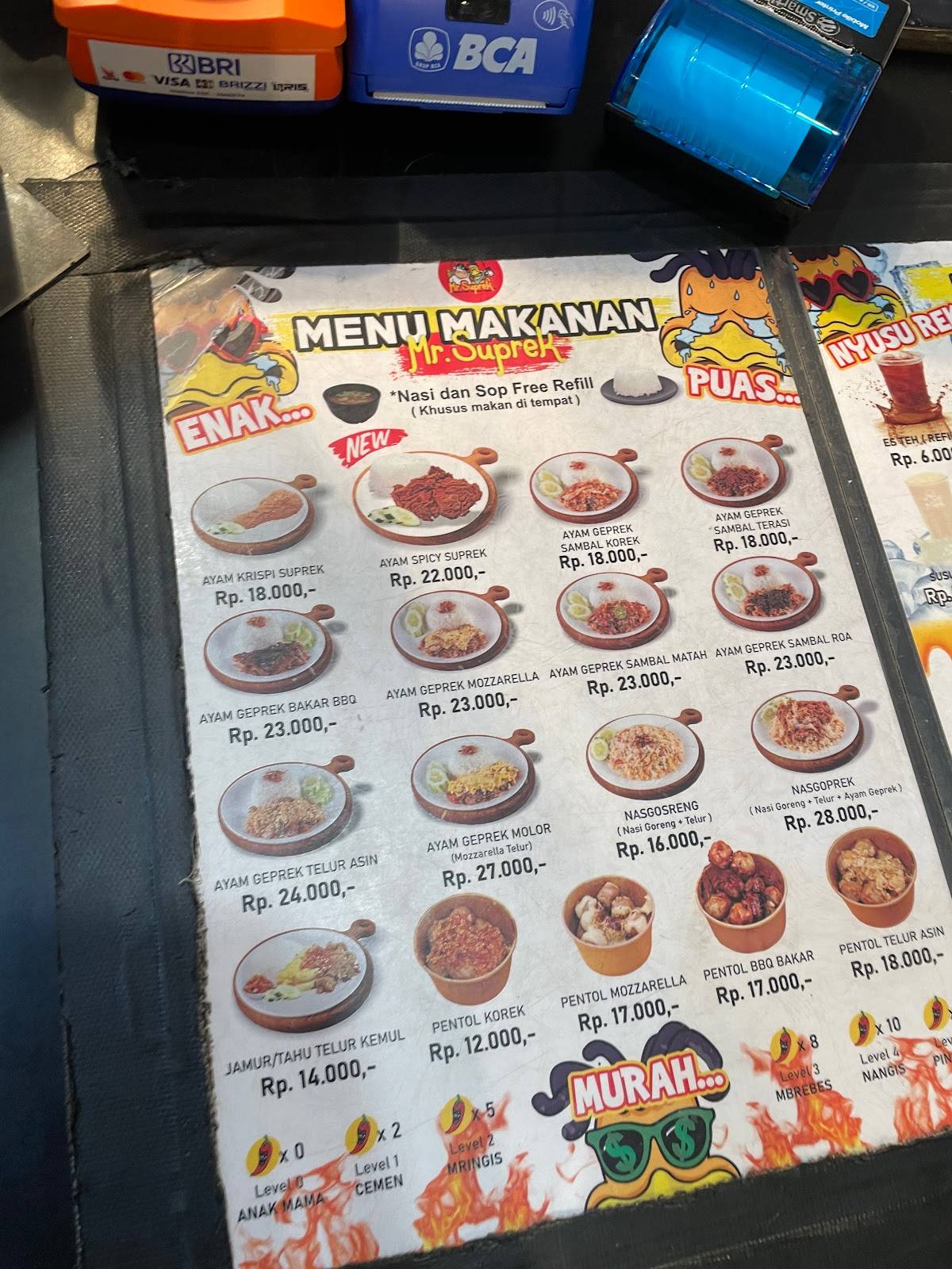 Carta del restaurante Ayam Geprek Mr Suprek Ubaya, Surabaya