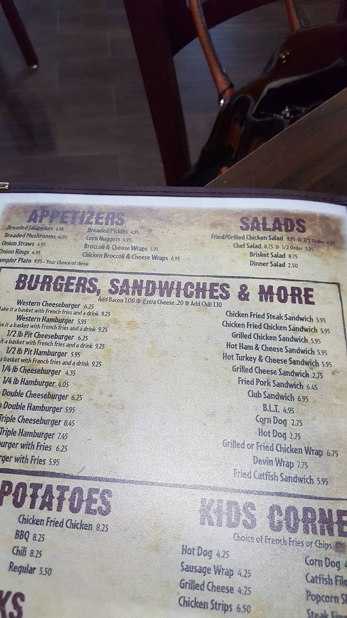 Menu at J & M's Hill Country Bar-B-Q, Gatesville