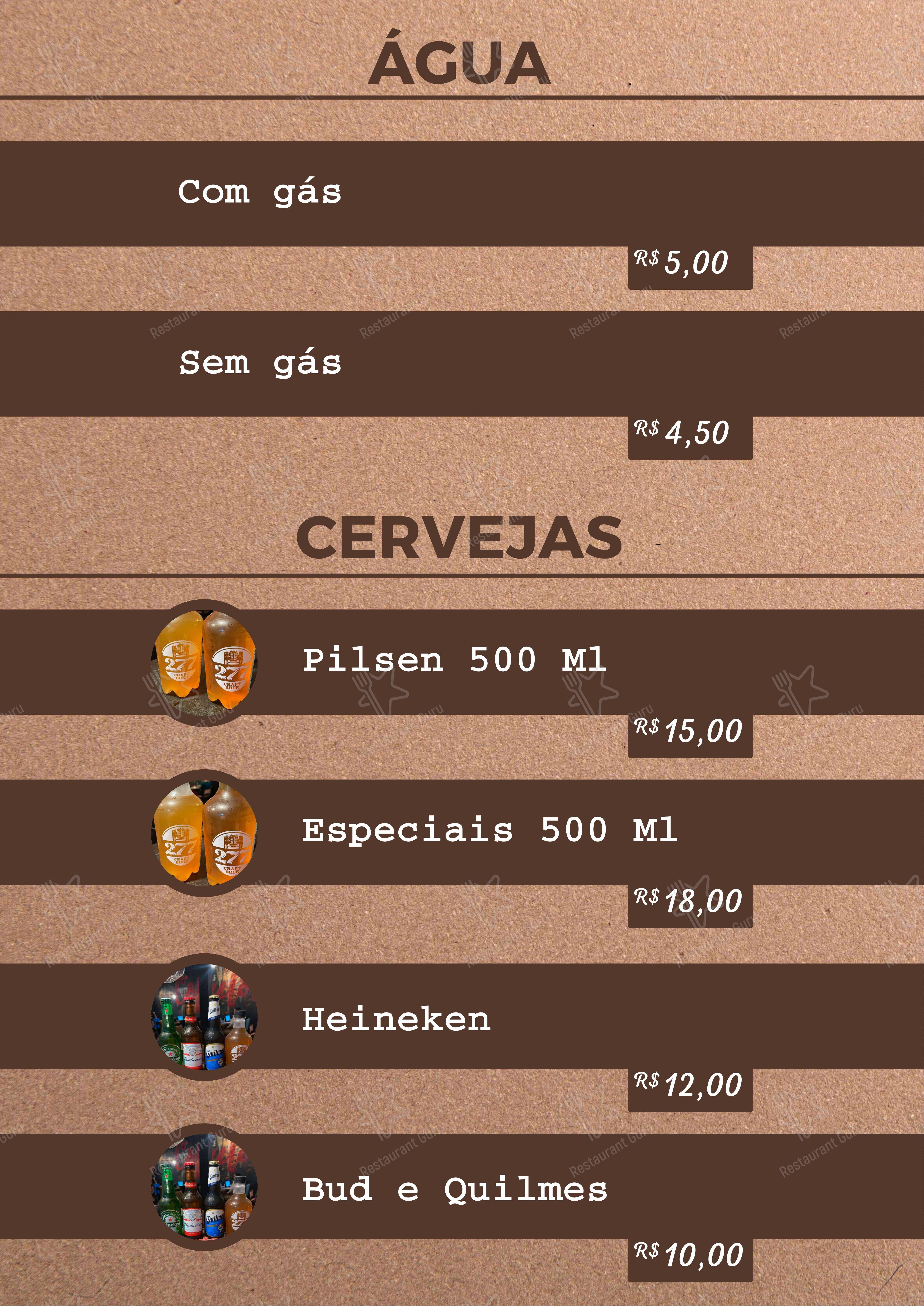 Menu em Bad Ass Café, Foz do Iguaçu