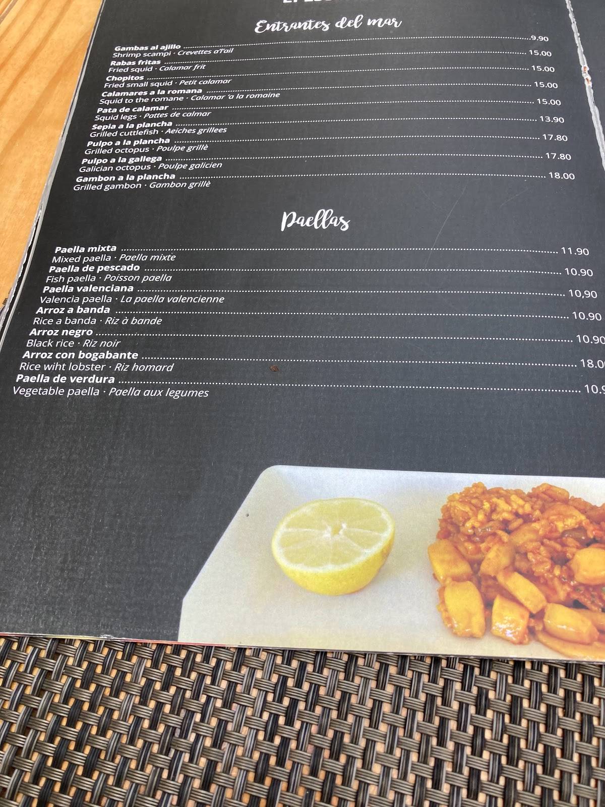 Menu at Bar Restaurant L'ESCORIAL, Calp
