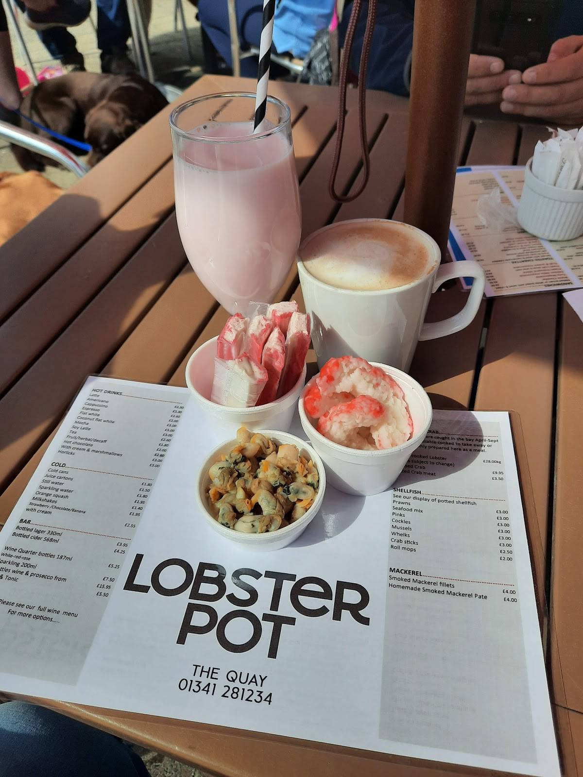 Menu at The Lobster Pot restaurant, Barmouth