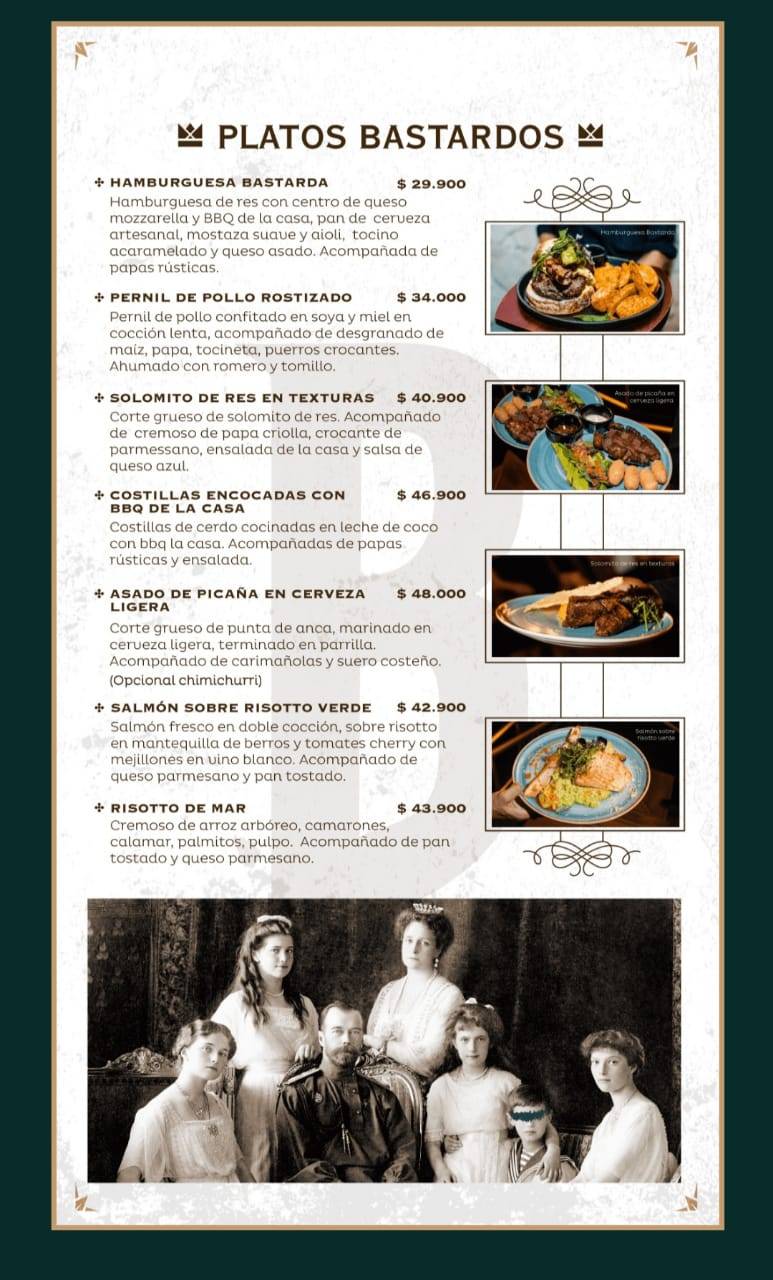 Carta de Restaurante Bastardo Provenza, Medellín, Cra. 35 #No 8A-11