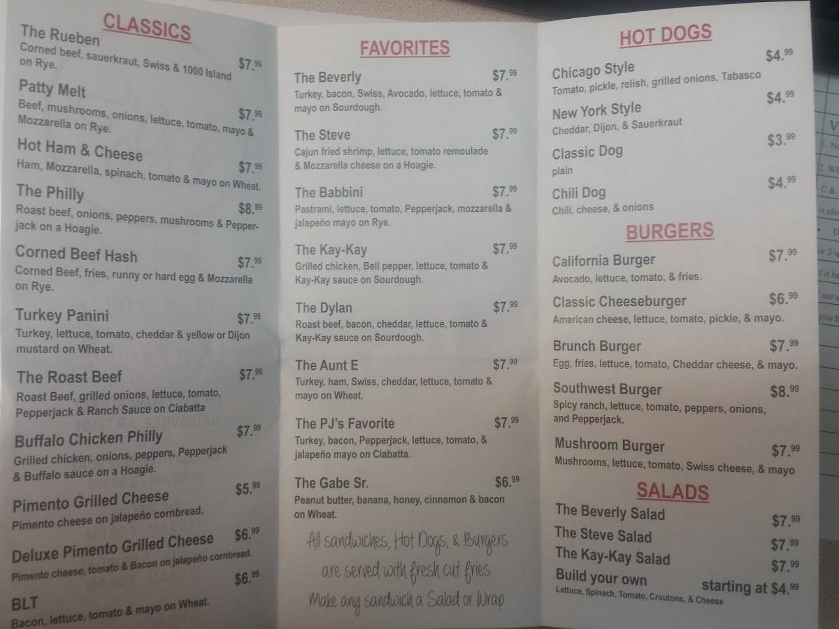 Menu at Bigs Of Batesville restaurant, Batesville