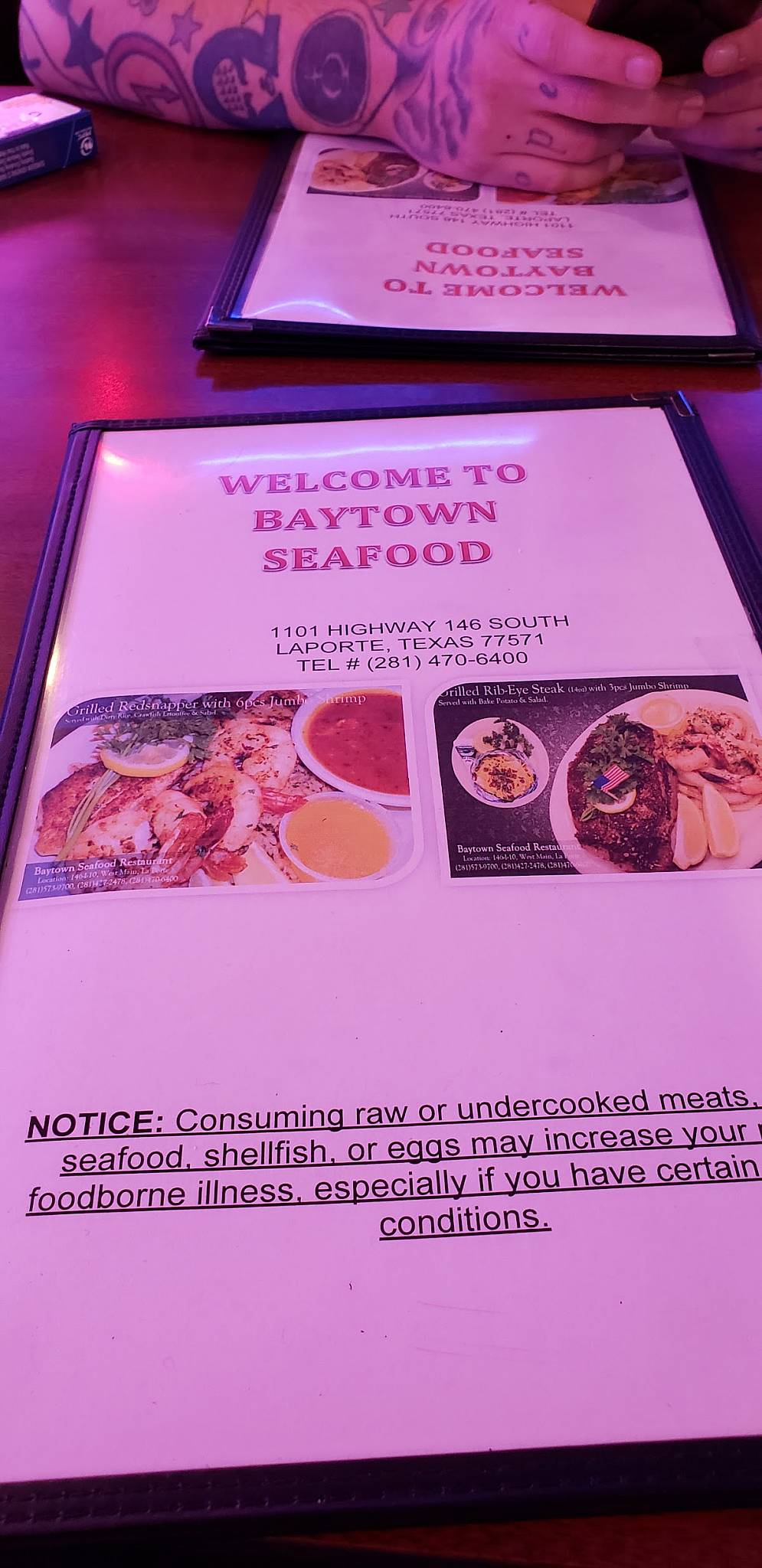 Menu at Baytown Seafood Restaurant, La Porte, N Hwy 146