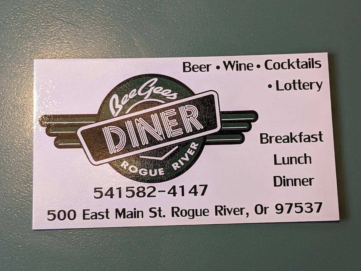 Menu at BeeGees Diner restaurant, Rogue River