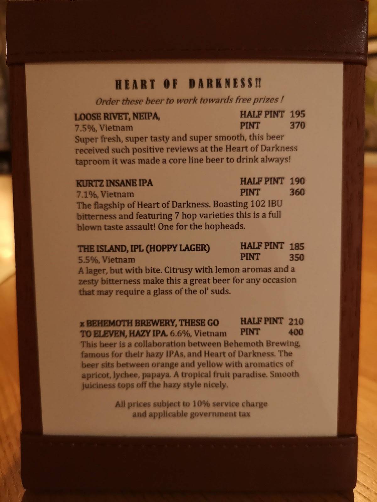 Menu at Beer Republic, Bangkok, 971 Phloen Chit Rd