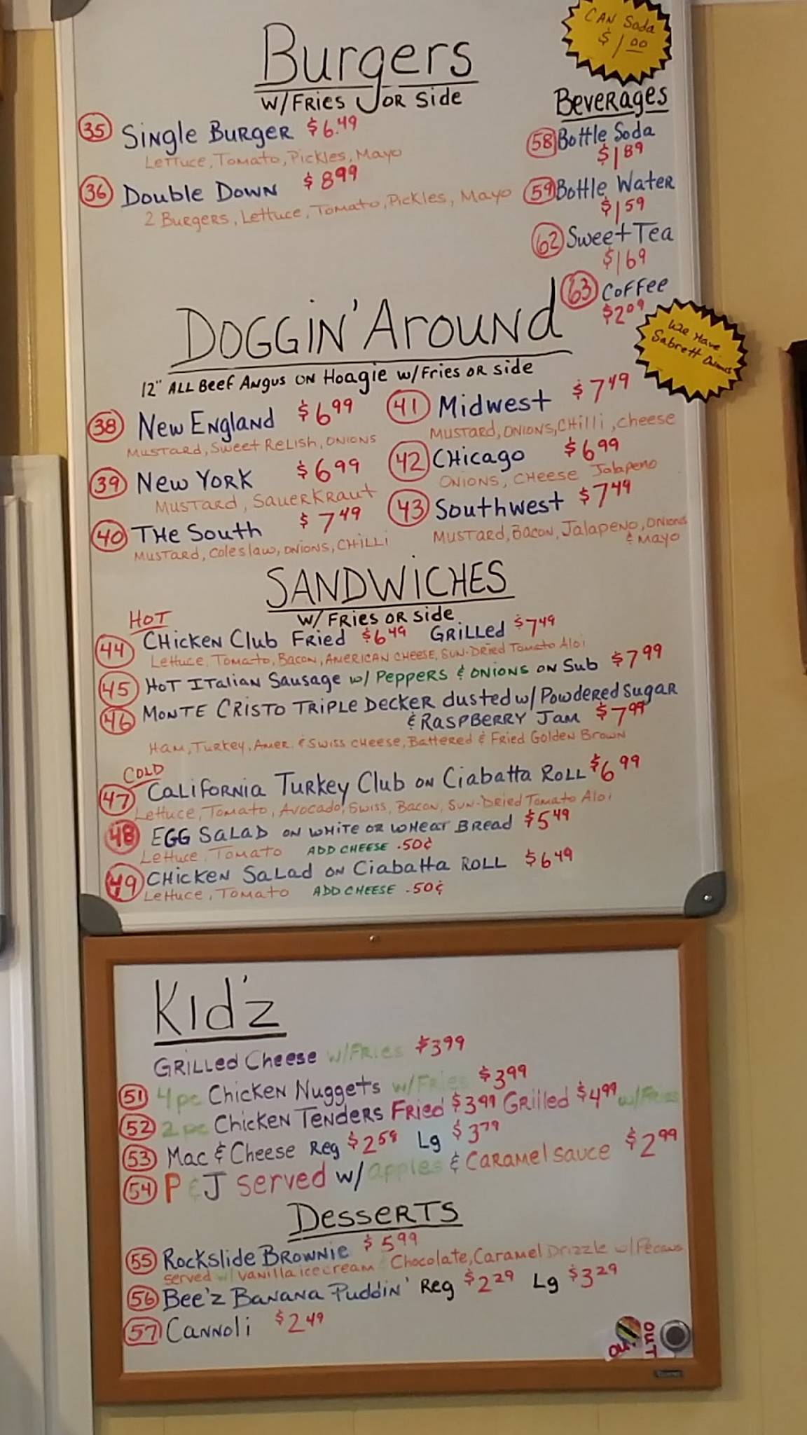 Menu at Bee'z Eats restaurant, Newnan