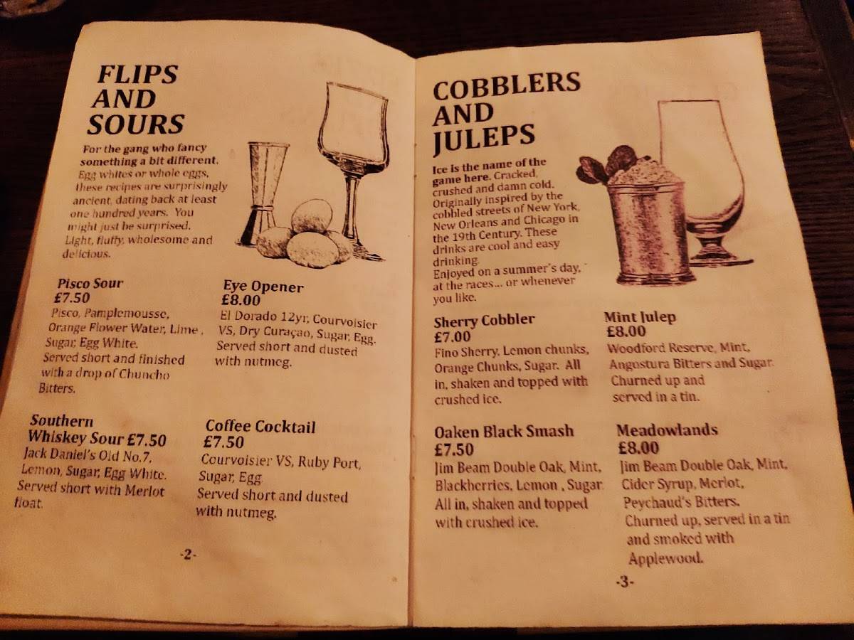 Menu at Berry and Rye pub & bar, Liverpool