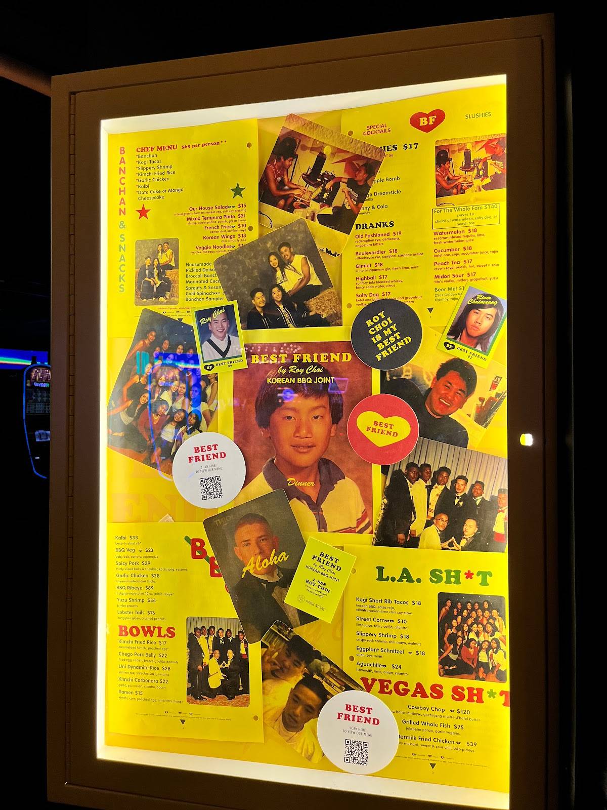 Menu at Best Friend restaurant, Las Vegas