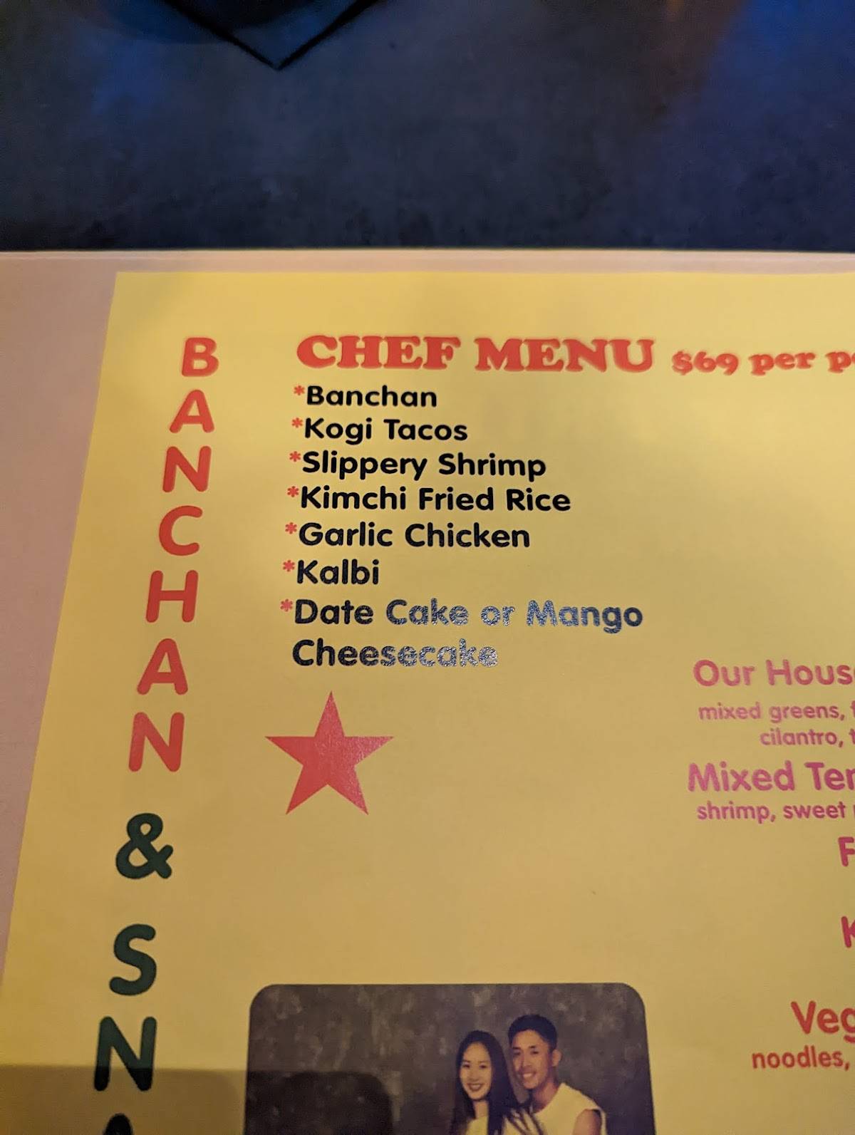 Menu at Best Friend restaurant, Las Vegas