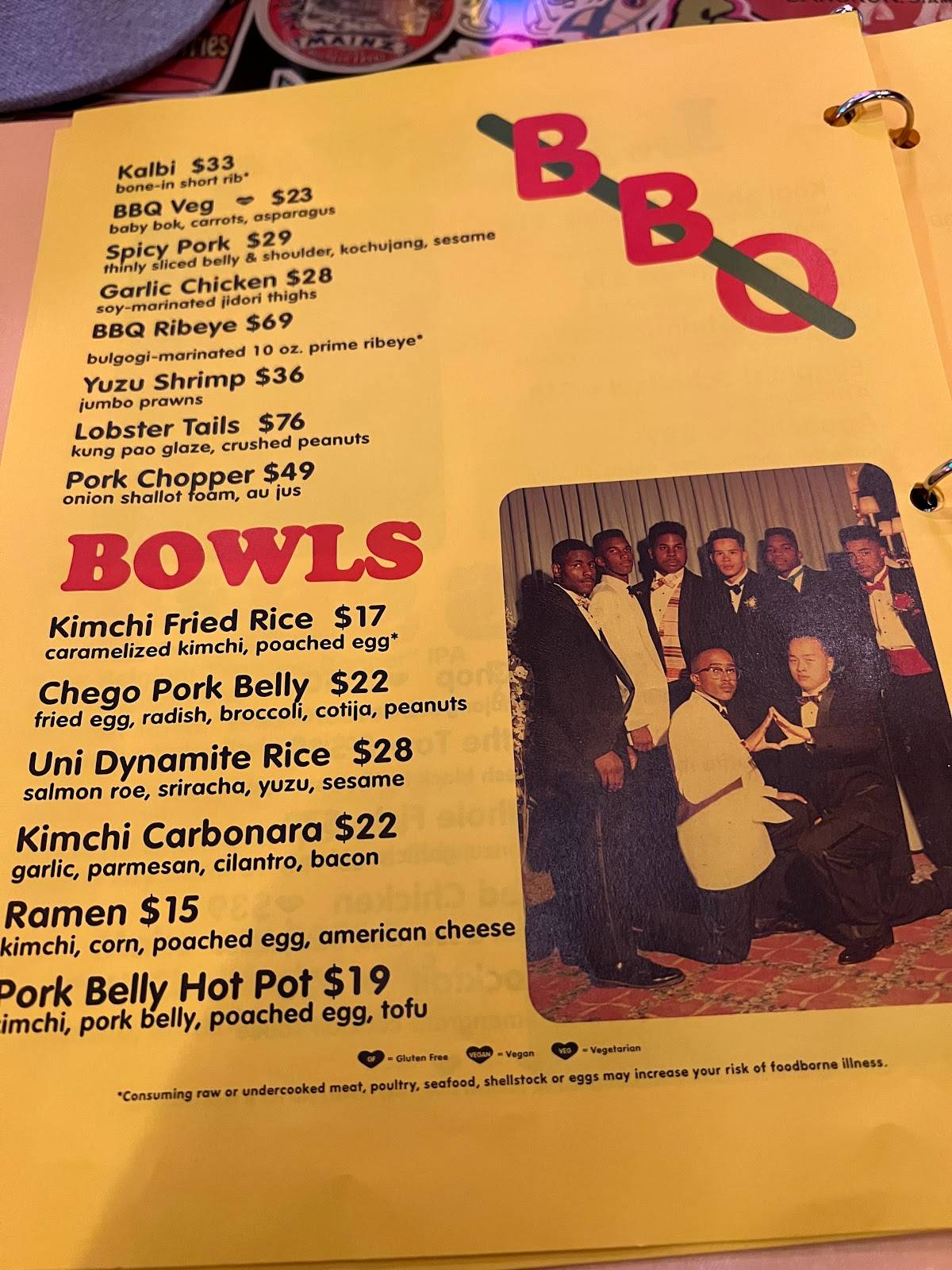 Menu at Best Friend restaurant, Las Vegas