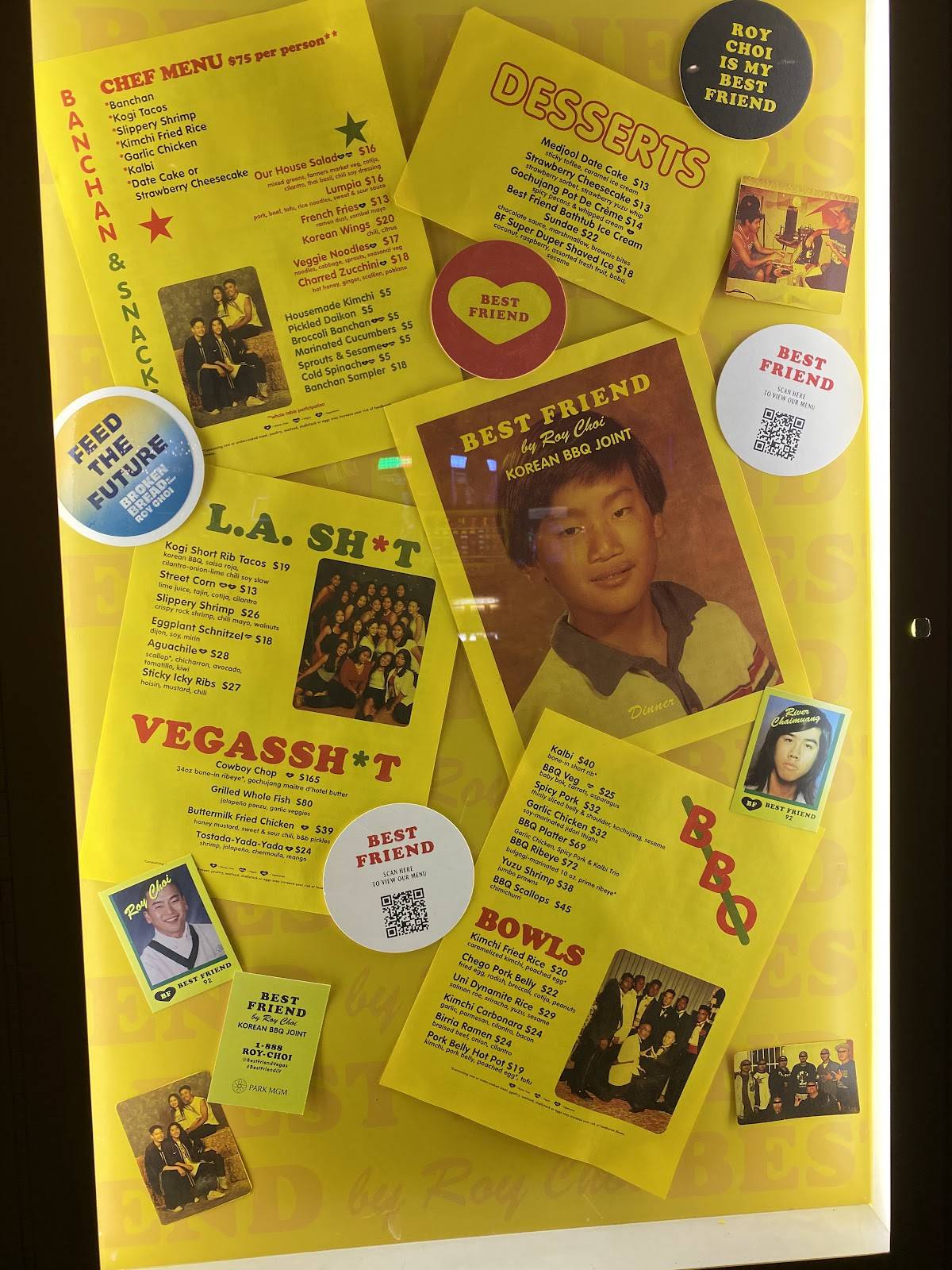 Menu at Best Friend restaurant, Las Vegas